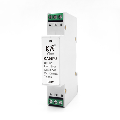 KA05Y2导轨卡扣双路RS485控制信号防雷器5V工控系统系统信号避雷
