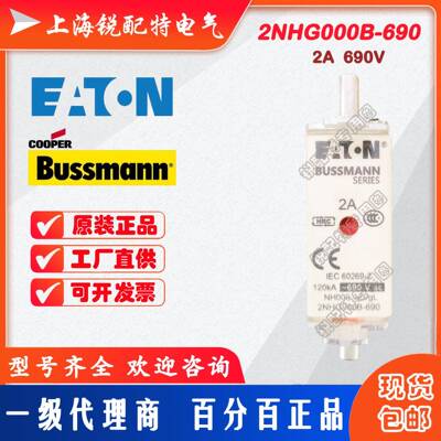 2NHG000B-690熔断器690V2A巴斯曼BUSSSMANN熔断器