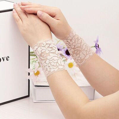 Lace wrist girly Dance Yoga scar Tattoo arm cuff Sun protect