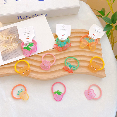 2个装~韩版卡通水果儿童头绳可爱女童小皮筋发圈宝宝发绳发饰品