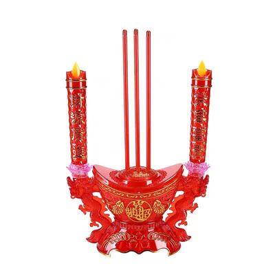 灯饰6076C/6077C莲花水晶元炉LED富贵炉插电电池两用