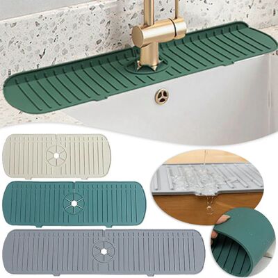 Kitchen Silicone Faucet Mat Water Ripples Faucet Water Catch