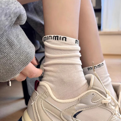 简约高级显瘦袜子女miu系