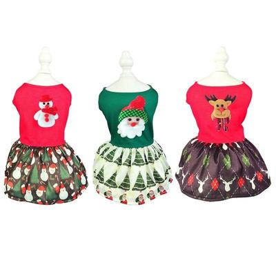 Christmas Tree Dress Pet Clothing Dogs Cartoon Dog Clothes C