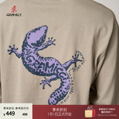 GRAMICCI小野人25秋壁虎图案长袖T恤G5FU-T132