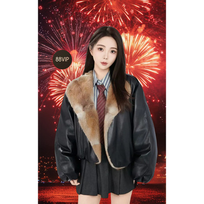 【哼哈冰冰】翻领土星绣花牛仔外套6935