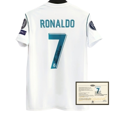 17-18C罗 印签签名球衣 复古足球衣soccer jersey