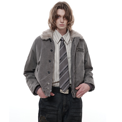 FACEON两面穿抓绒仿皮草外套男