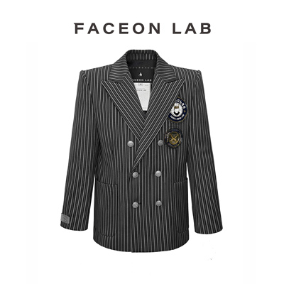 FACEON明星同款精纺羊毛条纹西装