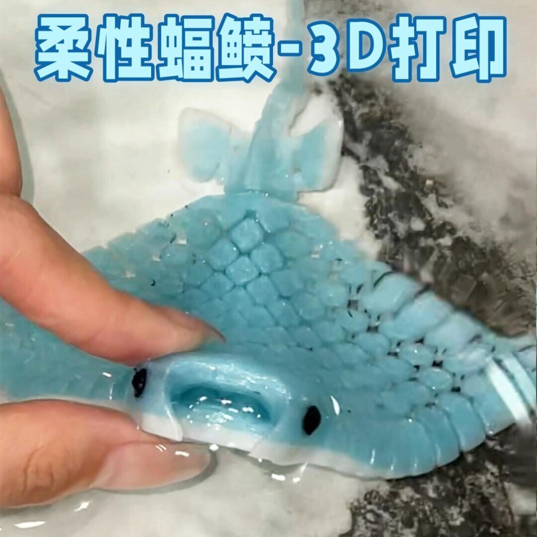 3D打印柔性蝠鲼创意整蛊玩具搞怪立体可动小鱼互动吸水玩具小学生