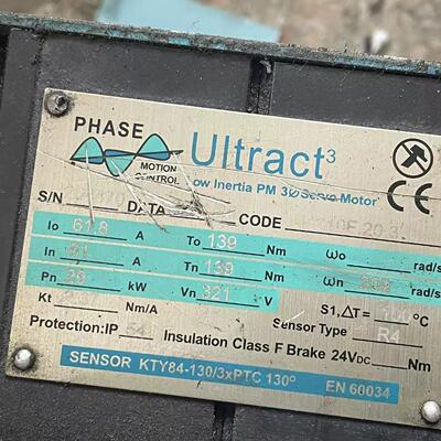 Ultract3 菲仕伺服电机 139Nm 2000转 29kW 带24V刹车议价维修
