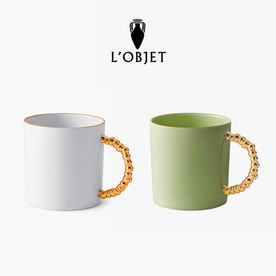 L'OBJET金色点缀杯碟套装