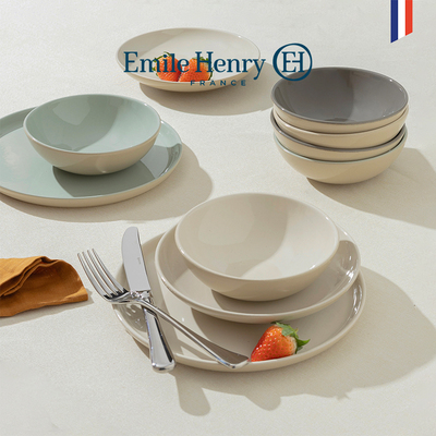 法国奶油色陶瓷沙拉碗餐盘