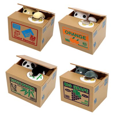 Caixas de dinheiro eletr?nicas automatizadas Panda, gato, ro