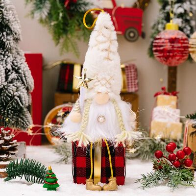 Brilhante LED Light Christmas Elf Gnome Boneca, Ornamento su