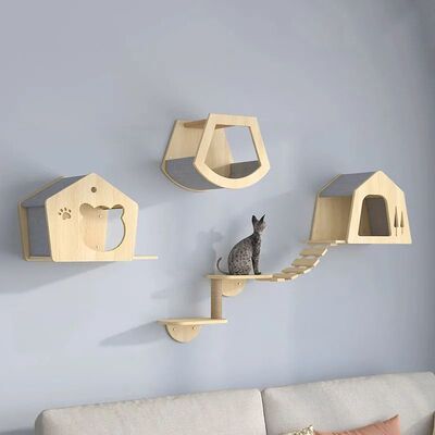 Tipo de parede gato madeira maci?a arranhando Post, jogo esc