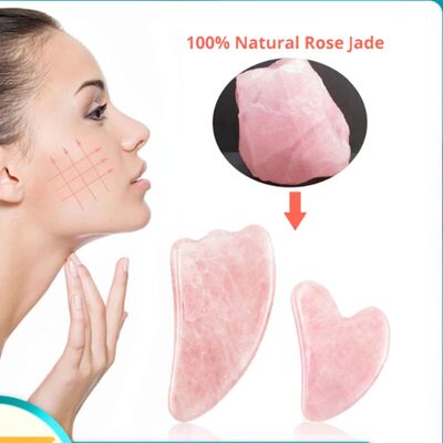 Placa natural de jade para rosto e corpo, quartzo rosa natur