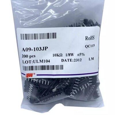 全新正品 直插排阻A09-103JP 10K 9脚 1/8W 精度±5%