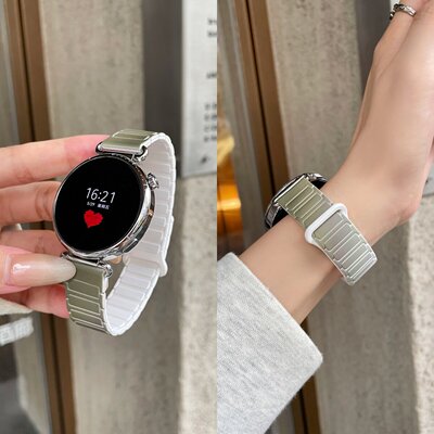 百搭渐变色适用oppowatchx3mini表带oppox2mini夏男女款硅胶磁吸
