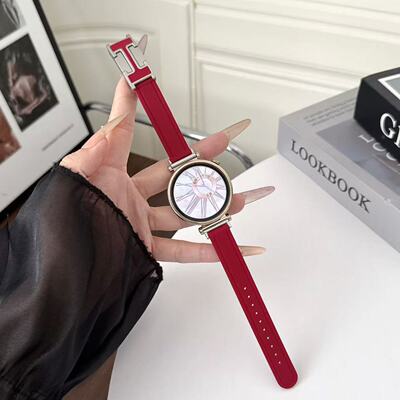 酒红色适用oppoX3mini表带磁吸watchX3/4proH扣细款硅胶x2女腕带