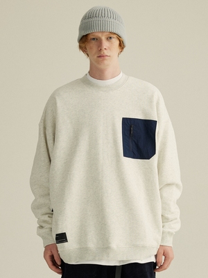 NESSTTU插袋日系圆领卫衣