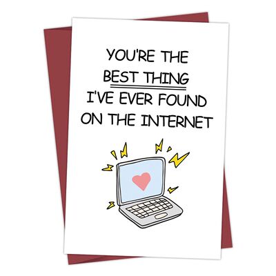 2026 Funny Online Dating Greeting Card - Cyber Love Annivers