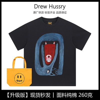 Drew美式潮牌动漫周边印花纯棉短袖T恤百搭休闲宽松男女夏季高街