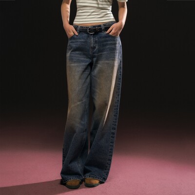 【Coco喜欢】Ariseism 美式复古宽松阔腿牛仔裤女秋季新款长裤子