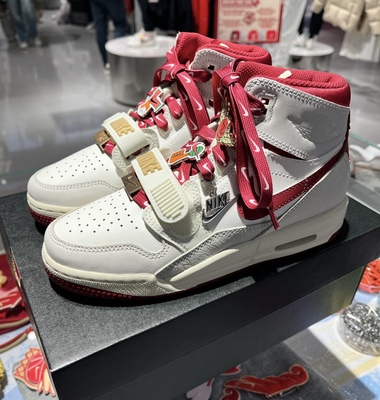 粉色酒红色勾子logo字母运动鞋带适配aj312板鞋马年新年DIY鞋绳