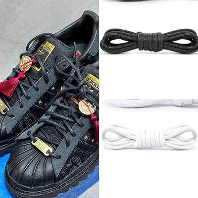 打蜡圆形鞋带适配clot联名阿迪superstar三叶草贝壳头板鞋蛇年diy