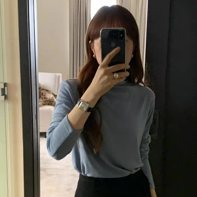 现货 2026冬季新款韩国东大门OU*CE气质纯色高领长袖打底衫上衣女