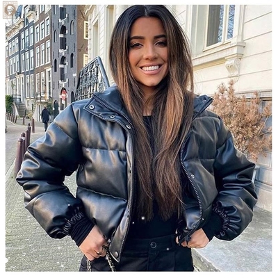 2023Winter women coat Warm thick leather Parkas femme jacket