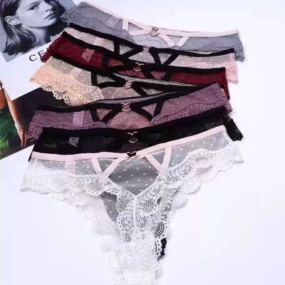 Sexy Lace Thong Women Lace Low Waist Panties Sexy Transparen