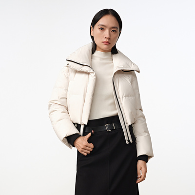Dekashell/迪卡轩2025冬季新款羽绒服女收腰立领加厚保暖短外套dp
