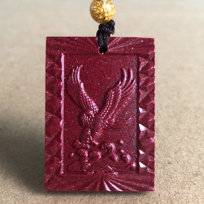 抓住机遇吊坠天然高含量紫金砂朱砂男女转运随身佩戴老鹰牌子