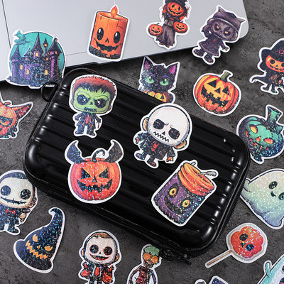 150张镭射万圣节贴纸电脑鬼怪DI