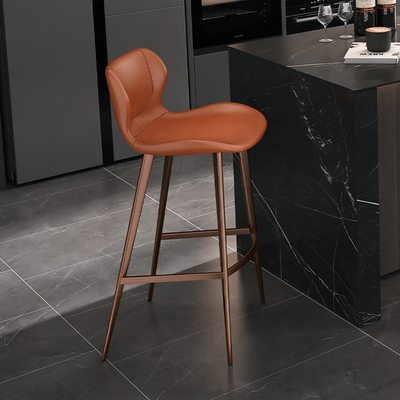 轻奢吧台椅进口头层牛皮真皮