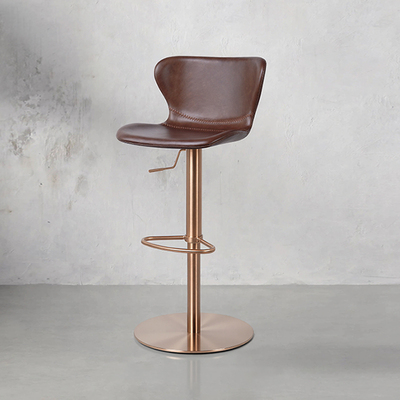 进口头层牛皮吧台椅高脚凳