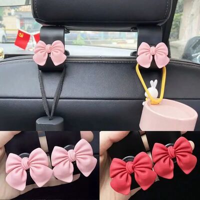 2Pcs Bow Shaped Car Rear Hook Creative Interior Car Hook Car