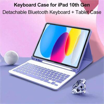 For iPad 10th Generation 10.9 Inch Case with Keyboard,Detac