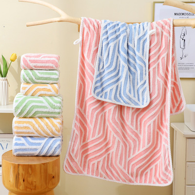 2025 Coral Fleece Towel Bath Towel Set Texture Jacquard Thic