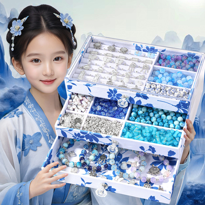 女孩手串穿珠子古风首饰礼盒