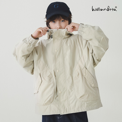 williambeta宽松连帽风衣外套