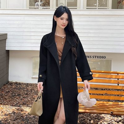 韩系网红款秋冬款双面呢绒大衣/毛呢外套简约又时尚呢子大衣/外套