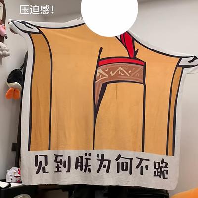 皇帝龙图毛毯异形搞怪毯子办公室空调毯宿舍午睡毯送闺蜜抽象礼物