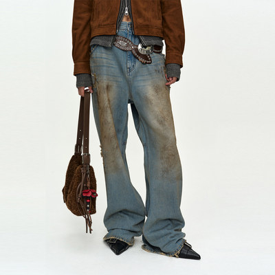 Andersson Bell  26PS 中性款破洞阔腿牛仔裤 老虎上上山 买手店