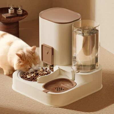 New Automatic Feeder Cat Dog Food Bowl with Water Fountain D