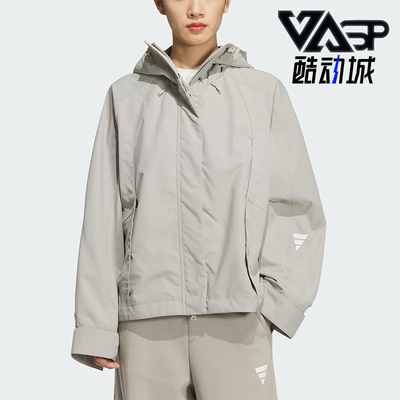Adidas/阿迪达斯正品2025秋季款女士休闲连帽梭织保暖外套KS0066