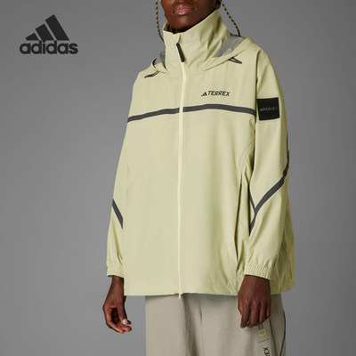 Adidas/阿迪达斯正品新款女士连帽户外徒步运动冲锋衣JD5832