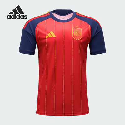 Adidas/阿迪达斯正品西班牙主场男士足球运动修身T恤JN4390